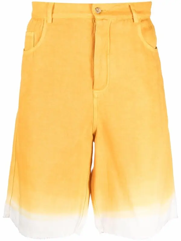 FEDERICO CURRADI Tie-dye Denim Shorts - Yellow