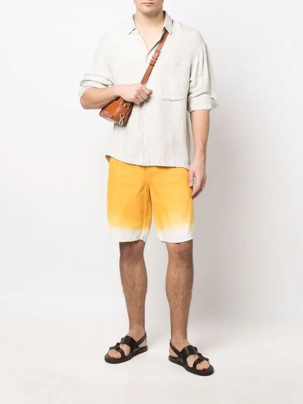 FEDERICO CURRADI Tie-dye Denim Shorts - Yellow