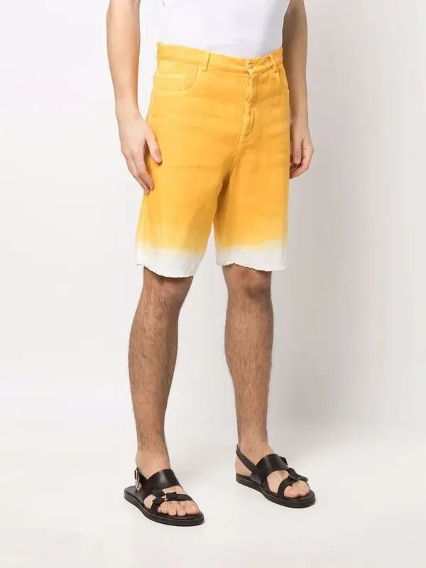 FEDERICO CURRADI Tie-dye Denim Shorts - Yellow