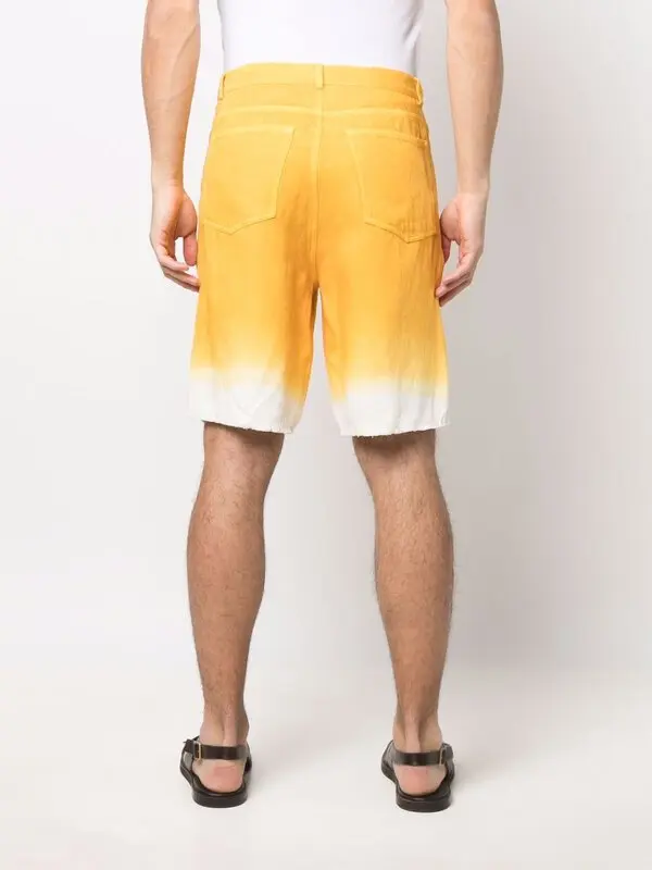 FEDERICO CURRADI Tie-dye Denim Shorts - Yellow
