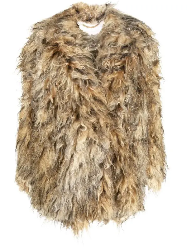 BECAGLI SINCE 1994 Faux-fur Oversized Coat - Neutrals