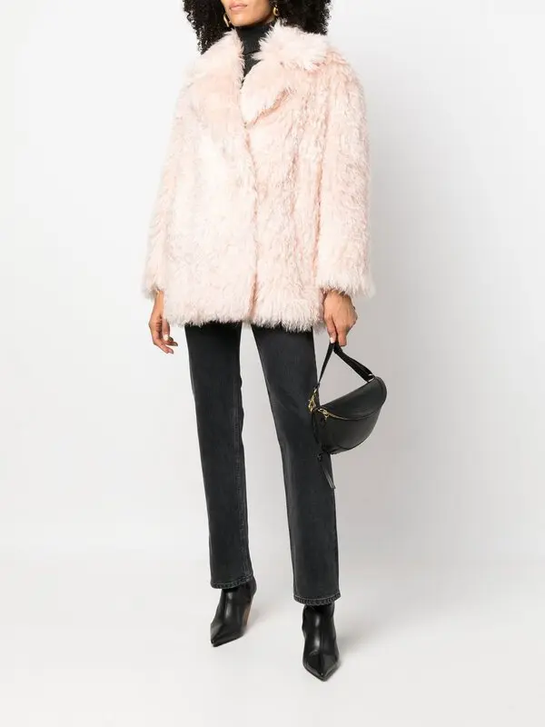 Lanificio Becagli Faux Fur Overcoat - Pink