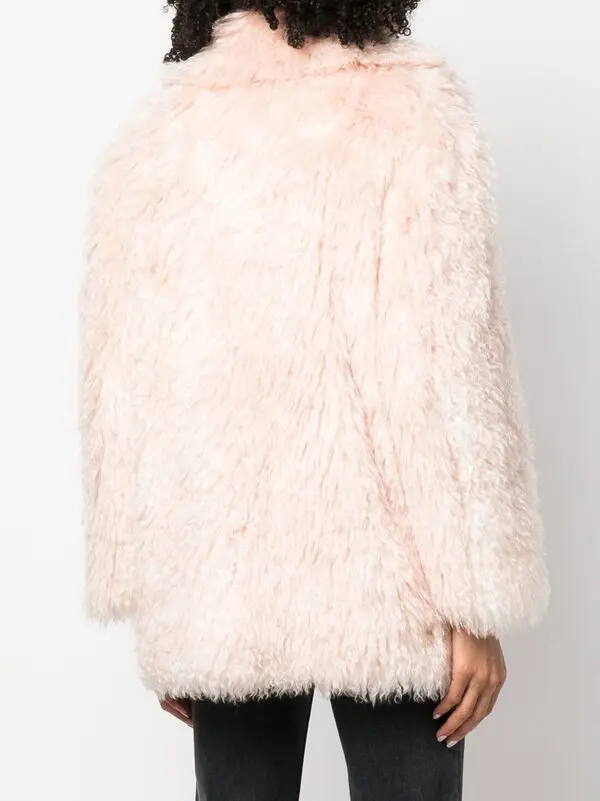Lanificio Becagli Faux Fur Overcoat - Pink