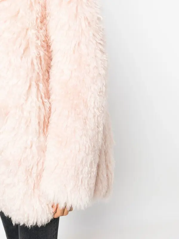 Lanificio Becagli Faux Fur Overcoat - Pink