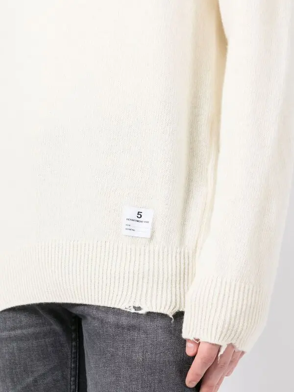 DEPARTMENT 5 Distressed-hem Crew-neck Jumper