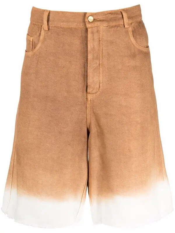 FEDERICO CURRADI Tie-dye Denim Shorts - Brown