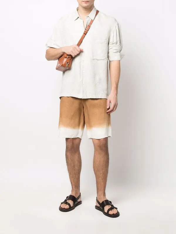 FEDERICO CURRADI Tie-dye Denim Shorts - Brown