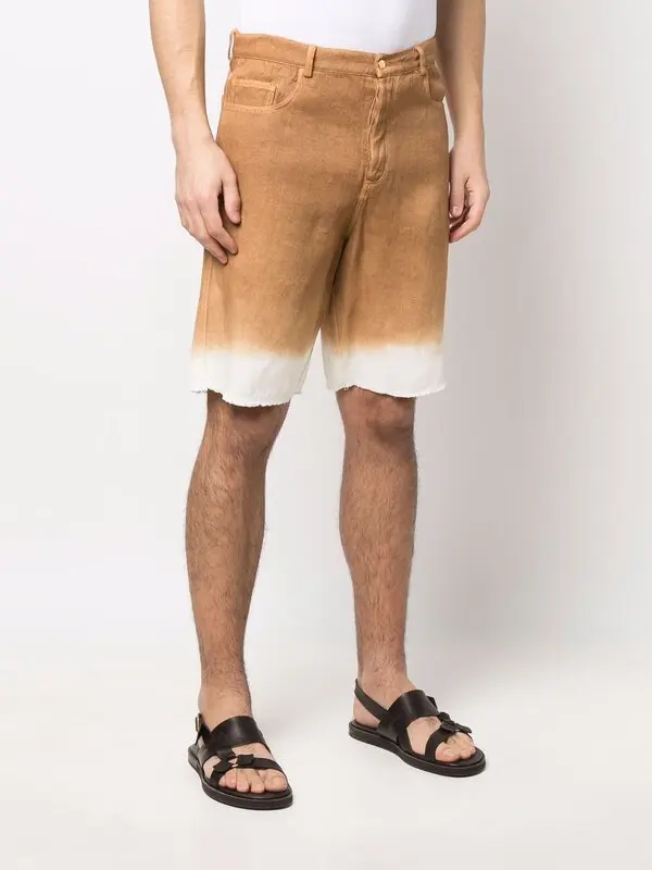 FEDERICO CURRADI Tie-dye Denim Shorts - Brown