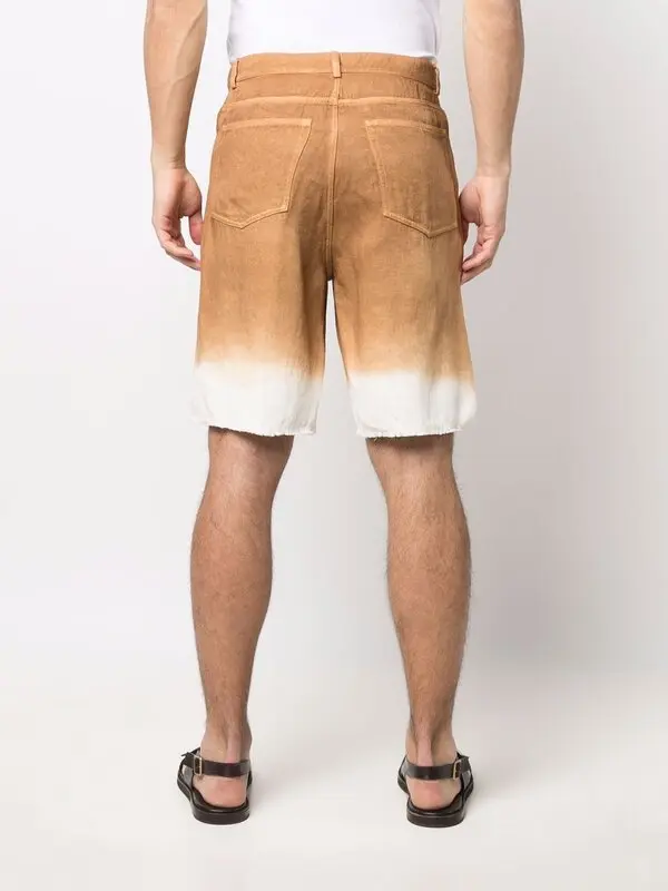 FEDERICO CURRADI Tie-dye Denim Shorts - Brown