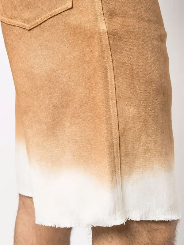 FEDERICO CURRADI Tie-dye Denim Shorts - Brown