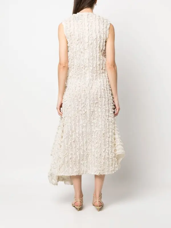 CALCATERRA Frayed-trim Midi Dress