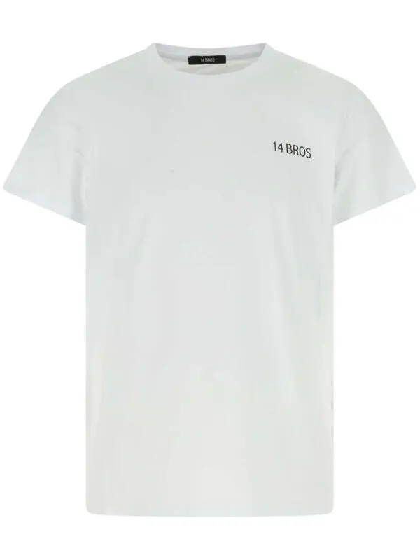 14BROS Printed Cotton T-shirt - White