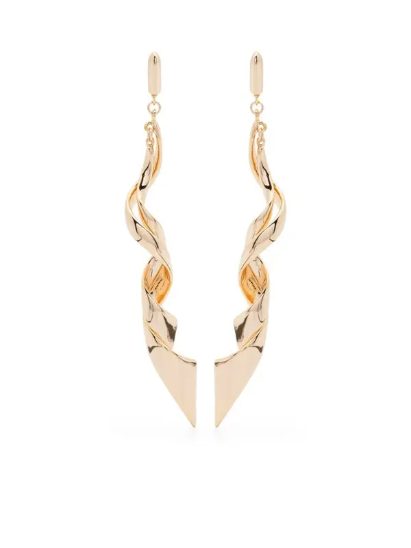 Eddie Borgo Spiraled Ribbon Drop Earrings - Gold