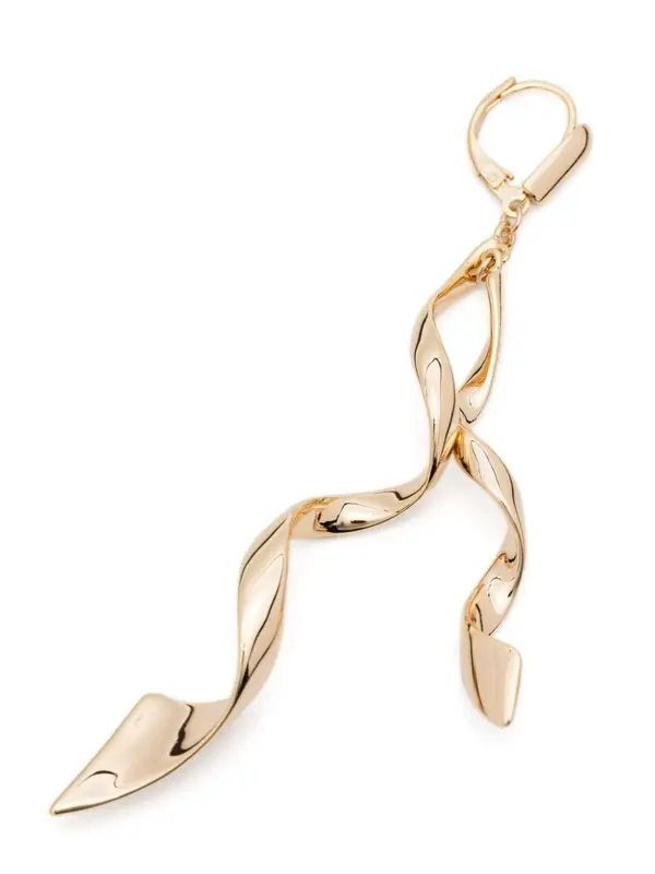 Eddie Borgo Spiraled Ribbon Drop Earrings - Gold