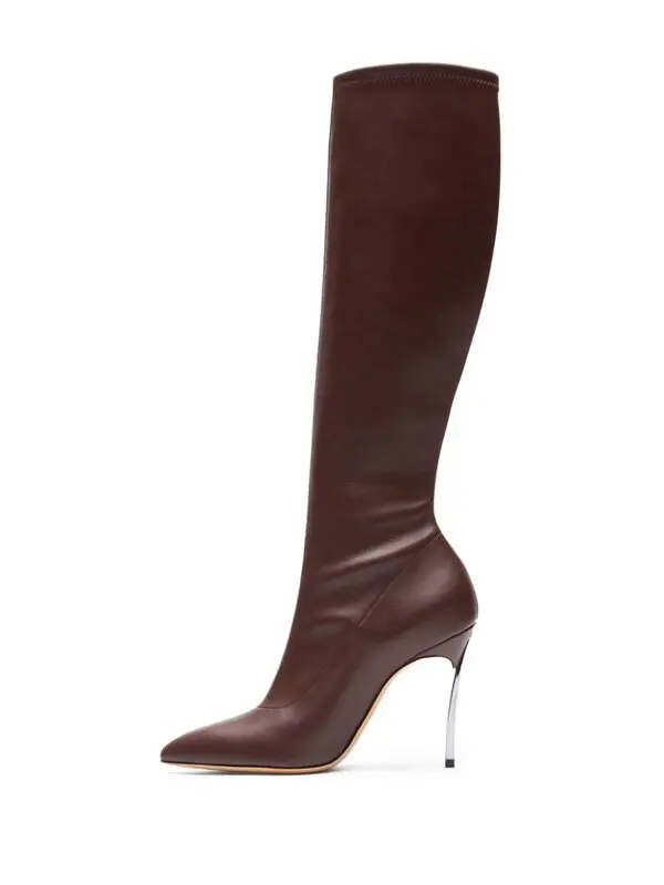 Casadei 100mm Blade Boots - Brown