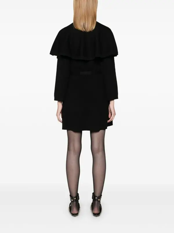 Maje 2-In-1 Knitted Cape Dress - Black | Editorialist
