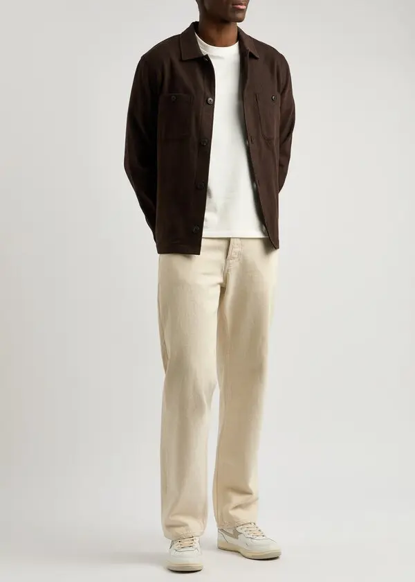 Sunspel Herringbone Brushed-cotton Overshirt
