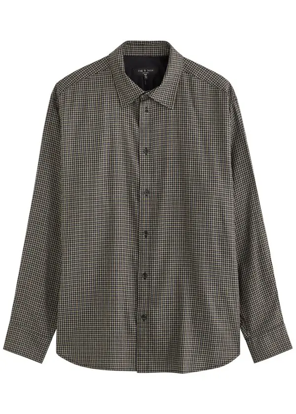 Rag & Bone Matthew Checked Cotton-blend Shirt - Grey