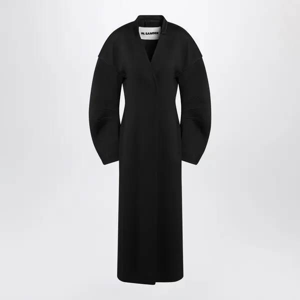 Jil Sander Double-Breasted Coat In Black - 54% Off