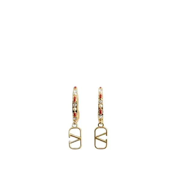 Valentino Garavani Vlogo Hoop Earrings - Gold