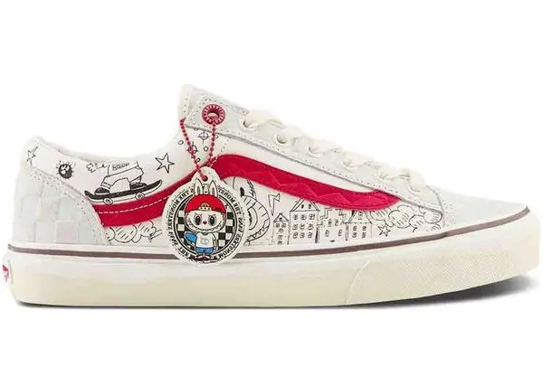 VANS Style 36 Labubu The Monstersin Sneakers - Marshmallow/red