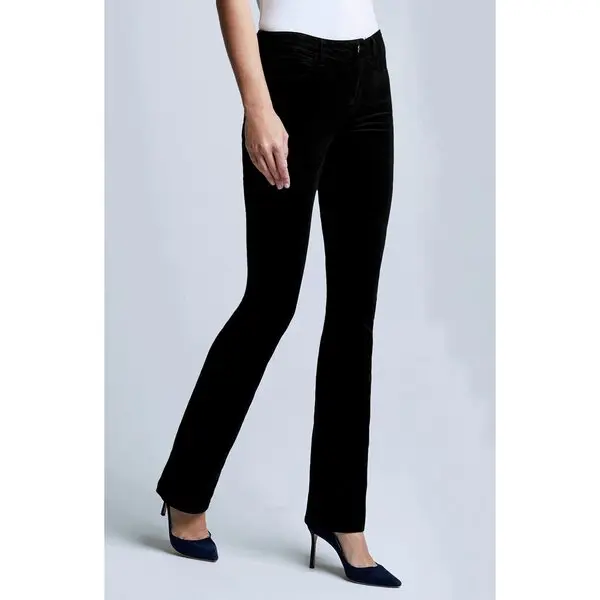 L'Agence Stevie High-waist Velvet Pants - Noir
