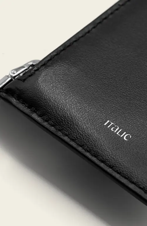 ITALIC Albee Leather Card Holder - Black