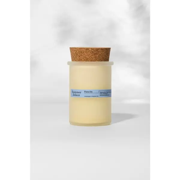 SUMMER SOLACE TALLOW Flora Iris Regenerative Tallow Candle - Off-white / Light Brown