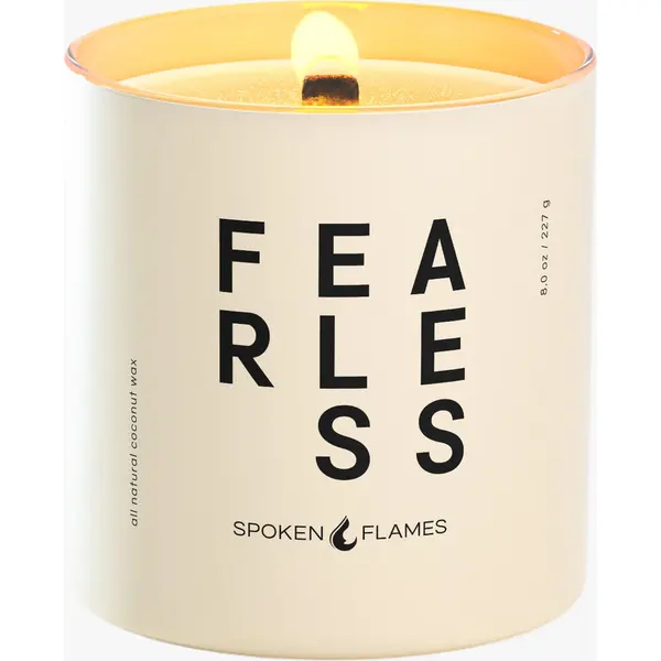 SPOKEN FLAMES Fearless Candle - Off-white / Gold