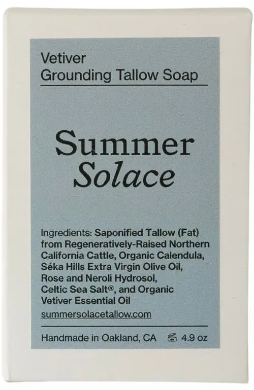 SUMMER SOLACE TALLOW Vetiver Grounding Bar Soap