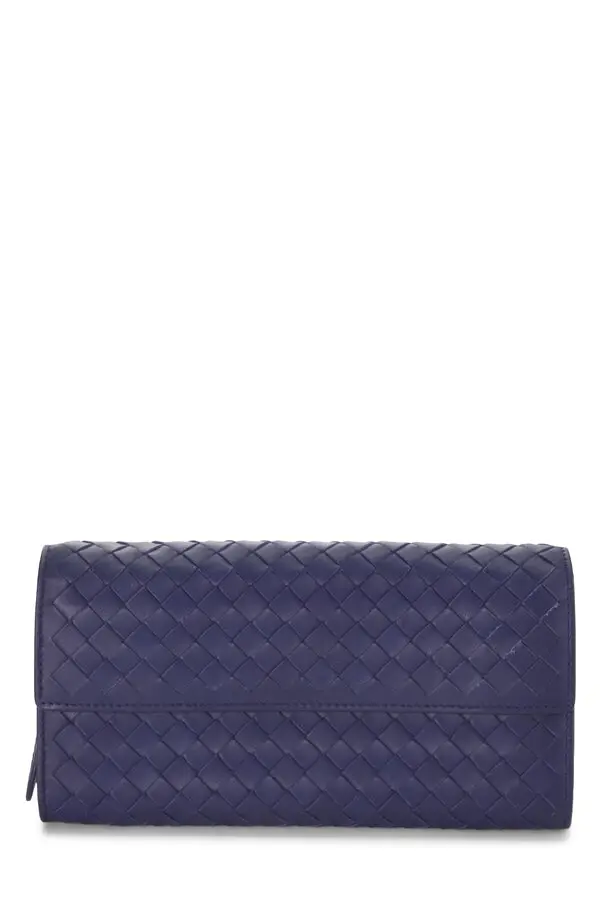 Bottega Veneta Intrecciato Continental Wallet - Navy