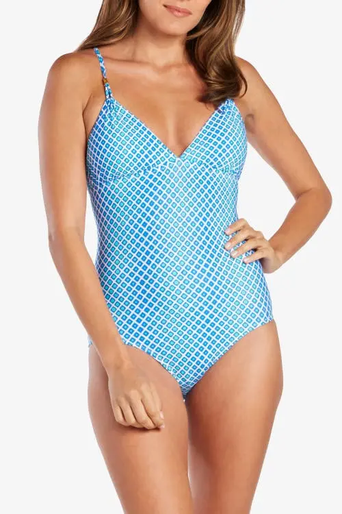 Helen Jon Lattice Back One-piece - Ombre Geo