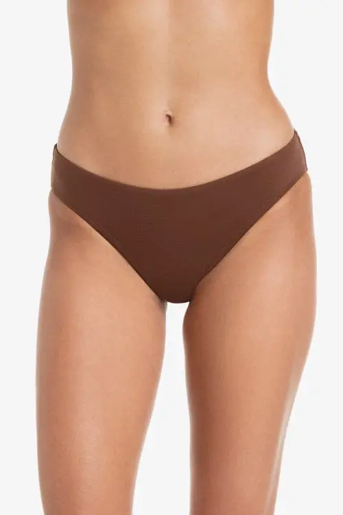 Helen Jon Classic Hipster Bikini Bottom - Textured Chocolate Brown