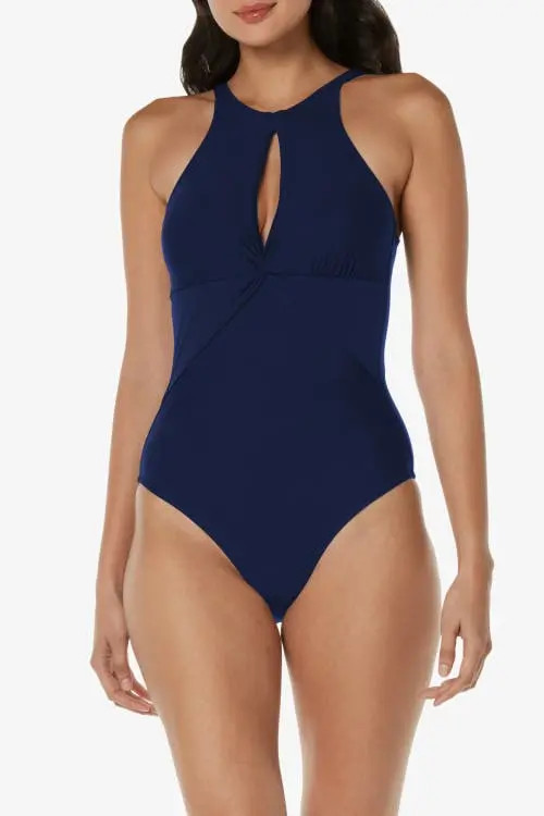 Helen Jon High Neck One-piece - Navy
