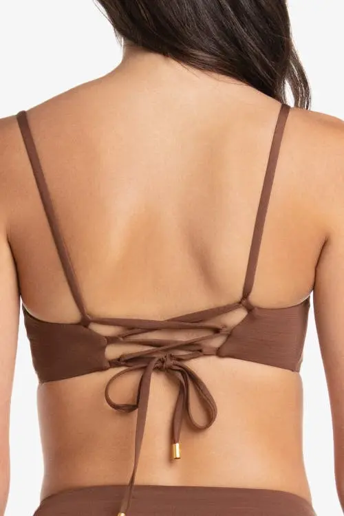 Helen Jon Ballet Bralette - Textured Chocolate Brown