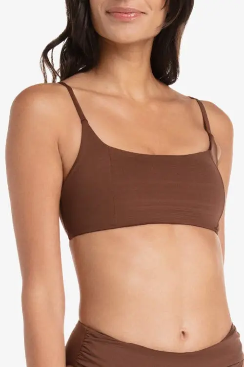 Helen Jon Ballet Bralette - Textured Chocolate Brown