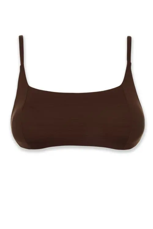 Helen Jon Ballet Bralette - Textured Chocolate Brown