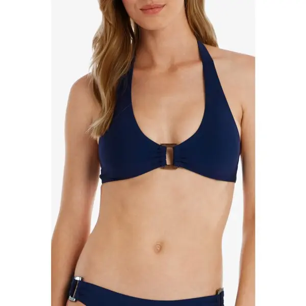 Helen Jon Tortoise Halter Top - Navy