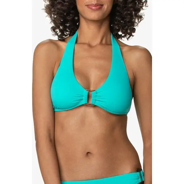Helen Jon Tortoise Halter Top - Textured Seafoam Aqua
