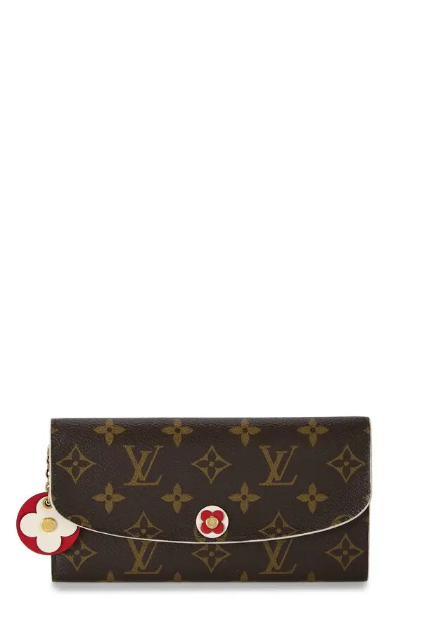 LOUIS VUITTON Monogram Canvas Blooming Flowers Emilie Wallet - Red