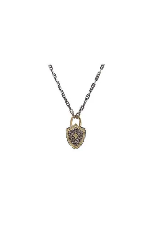 Armenta Diamond Pave Shield Pendant Necklace - Silver
