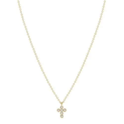 ELECTRIC PICKS Like A Prayer Cubic Zirconia Cross Necklace - Gold