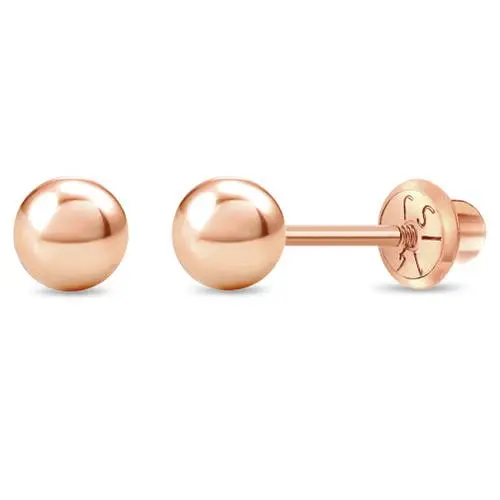 IN SEASON JEWELRY 14k Ball Stud Earrings - Rose Gold