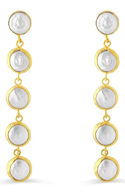 V.BELLAN Stella Freshwater Pearl Drop Earrings - Gold