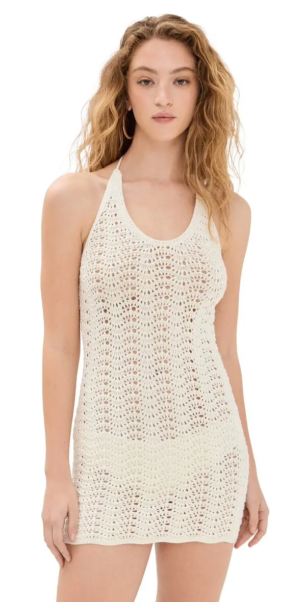 cute summer halter dresses Summer Of Loving Halter Mini Dress White – Gabi Swimwear main image 0