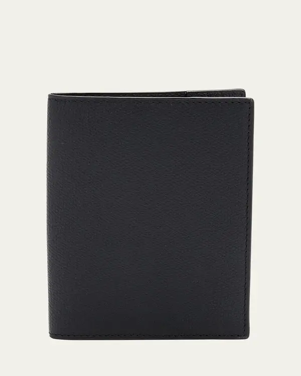 VALEXTRA Leather Passport Cover - Nero Nn