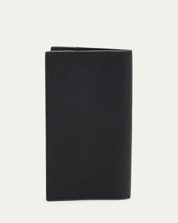 VALEXTRA Leather Passport Cover - Nero Nn