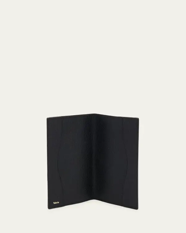 VALEXTRA Leather Passport Cover - Nero Nn