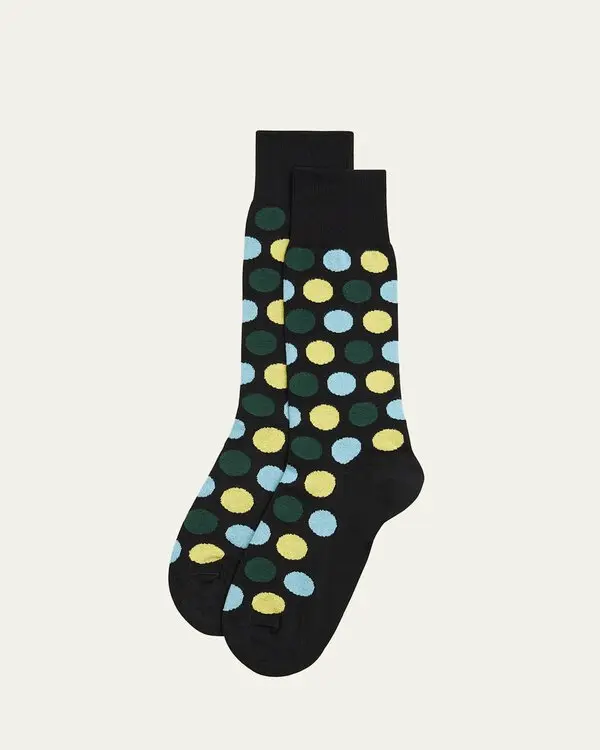 Paul Smith Ilario Polka Dot Crew Socks - Black