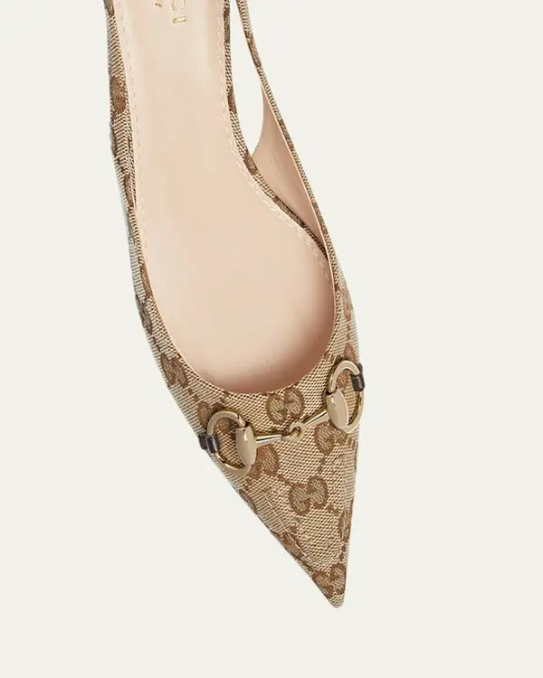 Gucci Erin Gg Canvas Slingback Pumps